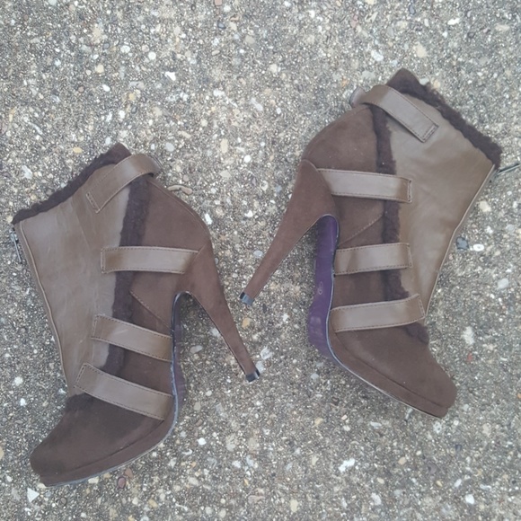 Mixx Shuz | Shoes | Mixx Shuz Jenny Brown Zipper Heel Booties 75 | Poshmark